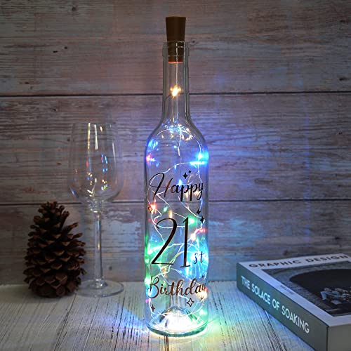 BESTSWEETIE 21st Birthday Gifts for Her, 21st Birthday Decorations for Her 21st Birthday Gifts, 21st Birthday Decorations, 21 years old Birthday Gifts for Her Lighted Wine Bottle