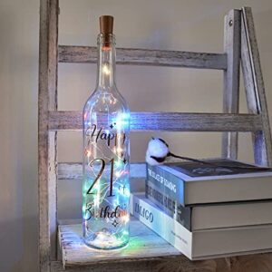 BESTSWEETIE 21st Birthday Gifts for Her, 21st Birthday Decorations for Her 21st Birthday Gifts, 21st Birthday Decorations, 21 years old Birthday Gifts for Her Lighted Wine Bottle