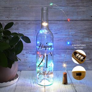 BESTSWEETIE 21st Birthday Gifts for Her, 21st Birthday Decorations for Her 21st Birthday Gifts, 21st Birthday Decorations, 21 years old Birthday Gifts for Her Lighted Wine Bottle