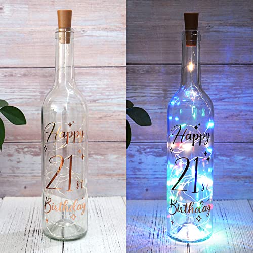 BESTSWEETIE 21st Birthday Gifts for Her, 21st Birthday Decorations for Her 21st Birthday Gifts, 21st Birthday Decorations, 21 years old Birthday Gifts for Her Lighted Wine Bottle