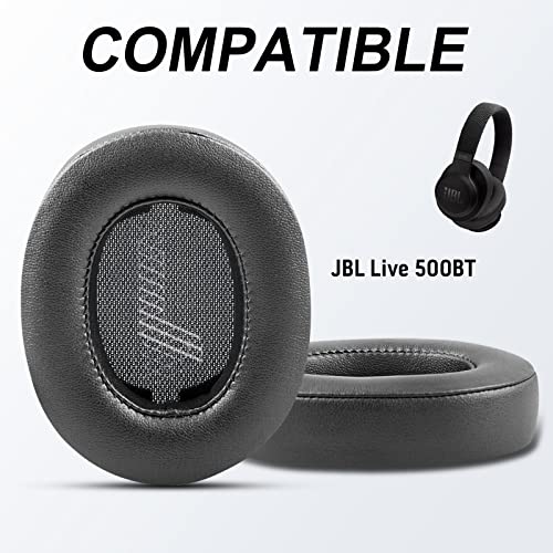 Replacement Earpads Cushions for JBL Live 500BT Wireless Headphones, Live 500 BT Ear Pads with Protein Leather, Noise Isolating Memory Foam