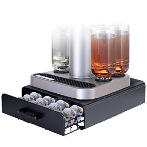 premium pod holder for bartesian cocktail capsules, fits under bartesian cocktail machine & bev by black+decker cocktail maker, cocktail capsule drawer counter space organizer (40 pods)