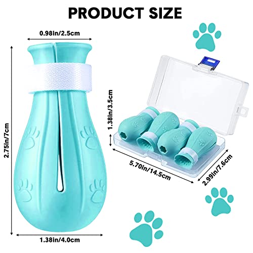 4Pcs Cat Anti-Scratch Shoes,Cat Boots for Cats Only,Anti-Scratch Cat Feet Claw Covers Adjustable Prickly Anti-Off Shoes Nail Gloves for Cat Silicone for Cat Grooming Bathing and Shaving (Blue)