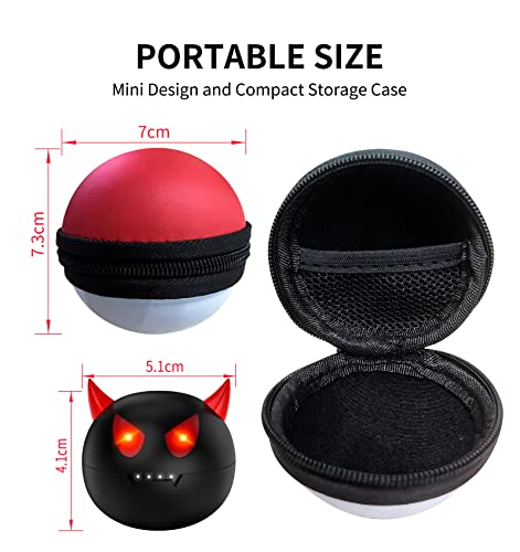 Instiwitt Controller Portable Cover Kids Wireless Earbud Case Portable Protection EVA Travel Carrying Case Travel Storage Bag with Keychain Belt Clip, red black, M