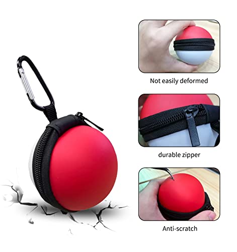 Instiwitt Controller Portable Cover Kids Wireless Earbud Case Portable Protection EVA Travel Carrying Case Travel Storage Bag with Keychain Belt Clip, red black, M