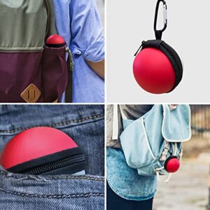 Instiwitt Controller Portable Cover Kids Wireless Earbud Case Portable Protection EVA Travel Carrying Case Travel Storage Bag with Keychain Belt Clip, red black, M