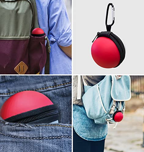 Instiwitt Controller Portable Cover Kids Wireless Earbud Case Portable Protection EVA Travel Carrying Case Travel Storage Bag with Keychain Belt Clip, red black, M