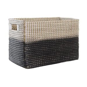 dkd home decor natural orange sea grass basket (48 x 28 x 33 cm) (reference: s3018629)