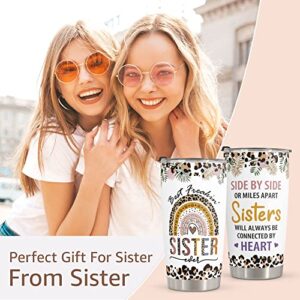 Macorner Sister Gifts From Sister - Stainless Steel Tumbler 20oz Gifts for Sisters - Mothers Day Gift For Sister From Sister - Gift For Best Friend Women Big Sister Little Sister Birthday Gifts