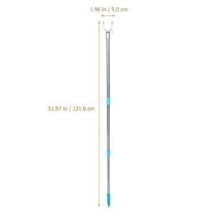 Homoyoyo Outdoor Curtains Closet Pole with Utility Hook, Reach Stick Reach Hooks Clothesline Pole Hooks Garment Pole for Shelf Ceiling Reaching High Items 131cm Sky- blue Living Room