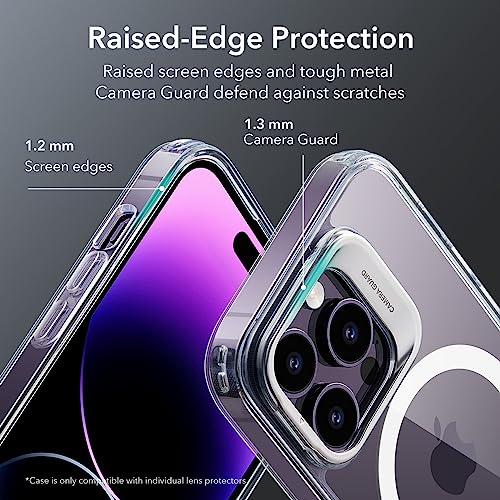 ESR for iPhone 14 Pro Max Case, Compatible with MagSafe, Built-in Camera Ring Stand, Military-Grade Protection, Magnetic Phone Case for iPhone 14 Pro Max, Classic Kickstand Case (HaloLock), Clear