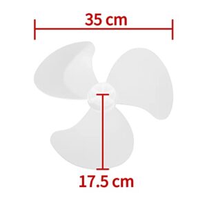 FEESHOW 16 Inch Plastic Three Leaves Fan Blade Replacement with/Without Fan Nut Electric Fan Blades Accessories White B with Nut One Size