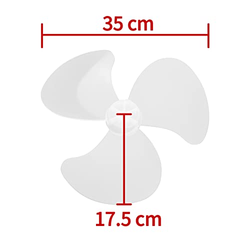 FEESHOW 16 Inch Plastic Three Leaves Fan Blade Replacement with/Without Fan Nut Electric Fan Blades Accessories White B with Nut One Size