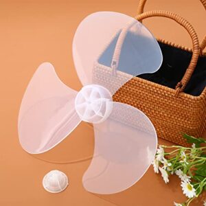 FEESHOW 16 Inch Plastic Three Leaves Fan Blade Replacement with/Without Fan Nut Electric Fan Blades Accessories White B with Nut One Size