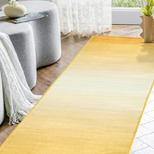 jinchan runner rug 2x6 area rug gold twilight rug modern entryway rug accent rug indoor ombre print mat low pile rug contemporary floor cover for kitchen bedroom doorway decor non slip