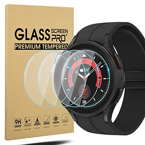 Suoman 4-Pack for Samsung Galaxy Watch 5 Pro 45mm Screen Protector, Tempered Glass Screen Protector for Samsung Galaxy Watch 5 Pro Smartwatch 45mm [9H Hardness]