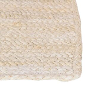 Avgari Creation RUG Jute Natural Hand Braided Rug Rectangle White Handmade Natural Fiber Area Carpet Kitchen, Hallway Rugs For Living-90x150 CM