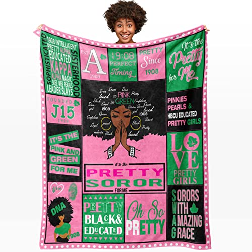 JunTaoic Sorority Gifts for Women Blanket 60''x50'', Birthday Gifts for Women, Gift for Women, Sisters Gifts from Sister, Bestie Gifts, Daughter Gift from Mom, 1913 Sorority Gifts Throw Blankets