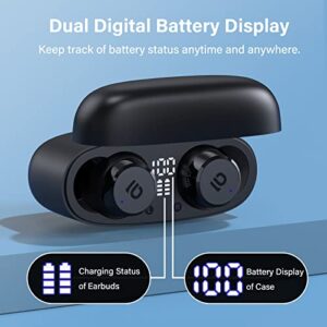 Bluetooth Headphones Wireless Earbuds 60Hrs Playtime with Dual Power Display Charging Case & IPX7 Waterproof Touch Control Stereo Earphones in-Ear Microphone Headset Deep Bass for iPhone & Android