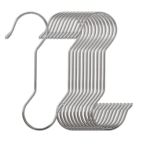 EveStroKA 12 Pack 7.9 Inch S Hooks Stainless Steel Long Heavy Duty for Hanging Clothes 20cm