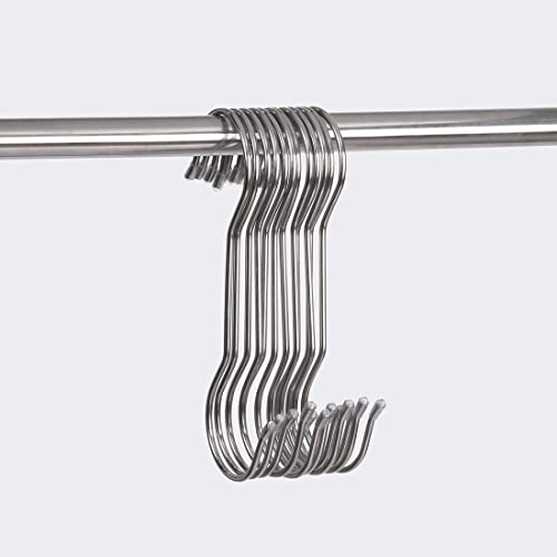 EveStroKA 12 Pack 7.9 Inch S Hooks Stainless Steel Long Heavy Duty for Hanging Clothes 20cm