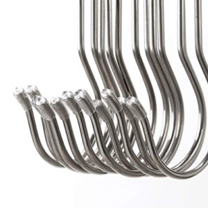 EveStroKA 12 Pack 7.9 Inch S Hooks Stainless Steel Long Heavy Duty for Hanging Clothes 20cm