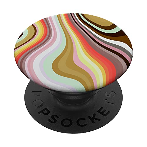 Liquid Swirl Retro 60s 70s Aesthetic Indie Hippie Funky PopSockets Swappable PopGrip