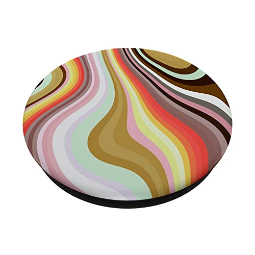 Liquid Swirl Retro 60s 70s Aesthetic Indie Hippie Funky PopSockets Swappable PopGrip