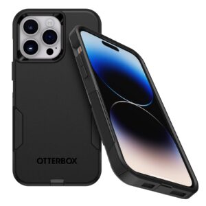 otterbox iphone 14 pro (only) commuter series case - black , slim & tough, pocket-friendly, with port protection