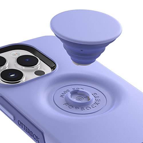 OtterBox iPhone 14 Pro Max (ONLY) Otter + Pop Symmetry Series Case - PERIWINK (Purple), integrated PopSockets PopGrip, slim, pocket-friendly, raised edges protect camera & screen