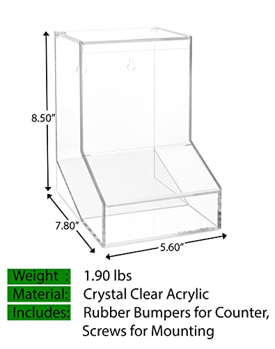 SimplyImagine Acrylic Candy Dispenser Bin with 2 Lids for Bulk Candy Storage - Bubble Gum, Lollipops, Chocolate and More Snacks - For Home, Desktop, Tabletop or Wall Mount Use