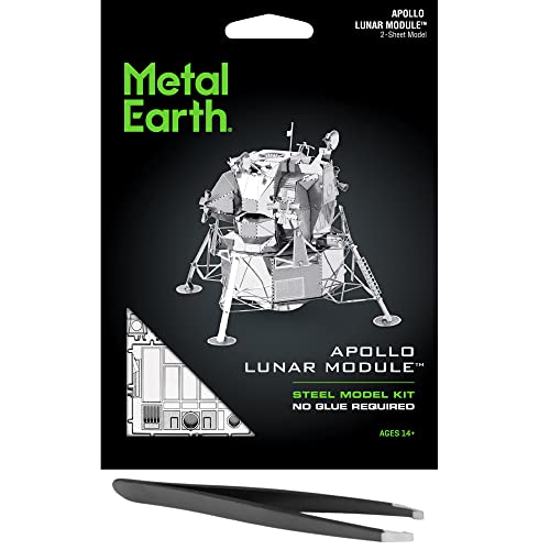 Metal Earth Apollo Lunar Module 3D Metal Model Kit Bundle with Tweezers Fascinations