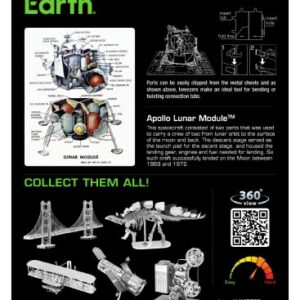 Metal Earth Apollo Lunar Module 3D Metal Model Kit Bundle with Tweezers Fascinations