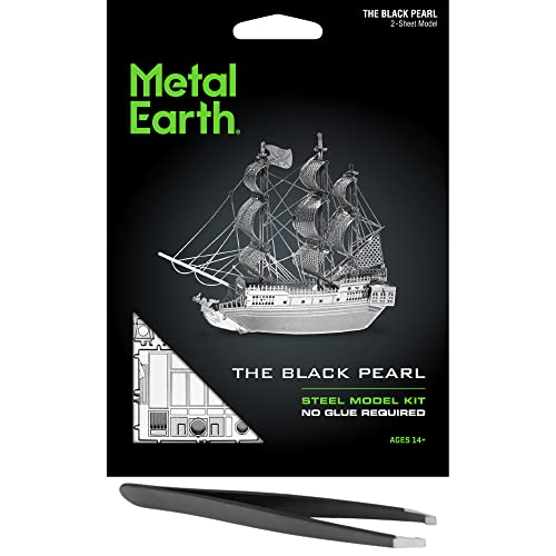 Metal Earth Black Pearl Pirate Ship 3D Metal Model Kit Bundle with Tweezers Fascinations