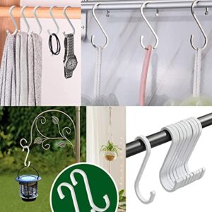 Weixinghera Home & Kitchen Hanging Hooks Utility , Large S Hooks for Hanging,Heavy Duty Metal Hooks for Hanging Pictures, Bags, Coats and More (White+Black)