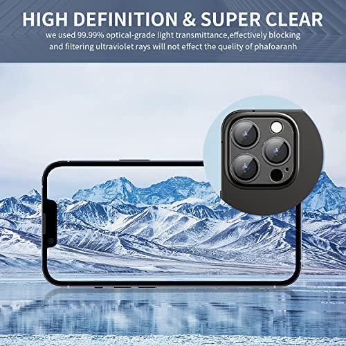 Mansoorr Camera Lens Protector for iPhone 14 Pro / iPhone 14 Pro Max, Alloy Metal Camera Cover with Tempered Glass Screen Protector Accessories,Case Friendly,Scratch Resistant,Easy to Install - Space Black