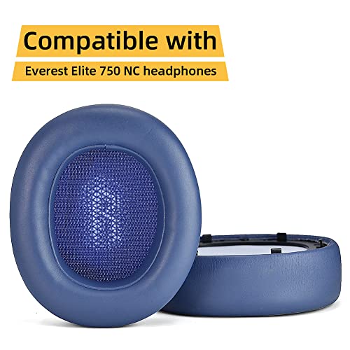 Rummyluck Everest Elite 750 750NC Ear Cushions Earpads for JBL Everest Elite 750 750NC Noise Cancelling Headphones, Blue Protein Leather & Memory Foam Comfy Replacement Ear Cups