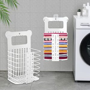 ossephHanging Laundry Basket, Collapsible Laundry Basket, Foldable Laundry Basket With Handle For Bathroom Bedroom Dorm (white, 33*30*34cm)