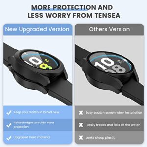 Tensea [2Pack for Samsung Galaxy Watch 5 2022 & 4 2021 Screen Protector Case 44mm 40mm Accessories, Protective Face Cover for 44 40 mm, Hard Bumper Built-in Tempered Glass Film for Women Men