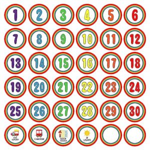 waahome 36pcs number line up spots dots for classroom floor, 4" rainbow number spot markers stickers, classroom line up stickers labels for back to school kindergarten elementary teacher supplies