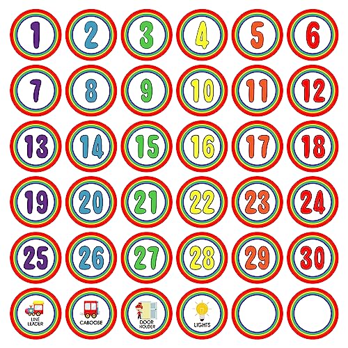 WaaHome 36pcs Number Line Up Spots Dots for Classroom Floor, 4" Rainbow Number Spot Markers Stickers, Classroom Line Up Stickers Labels for Back to School Kindergarten Elementary Teacher Supplies