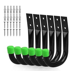 swanlake heavy duty garage storage utility hooks, utility hooks for garage wall,color black (6pcs)