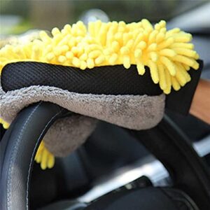 InfantLY Bright Dual-Sided Car Wash Mitts，Car Microfiber Chenille Gloves Thick Cleaning Mitt Scratch-Free Auto Care Double-Faced Glove for Clean Cars Trucks Motorcycles