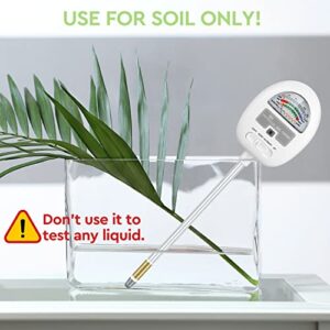 [Upgraded] Soil Moisture Meter, 4-in-1 Soil pH Tester, Soil Moisture/Light/Nutrients/pH Meter for Gardening, Lawn, Farming, Indoor & Outdoor Plants Use, No Batteries Required