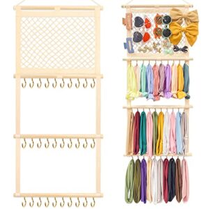 mofasvigi headband holder hair bows organizer for girls, hanging hair clips organizer hair accessories display sunglasses holder organizer storage for wall, door, closet