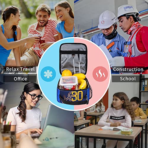 Elehuv Basketball Curry Lunch Bag For Women Men Insulated Lunch Box For Reusable Lunch Tote Portable Bag For Work, Picnic, Travel