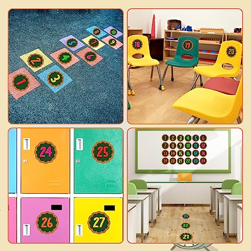 FLYAB Number Spot Markers Stickers 36PCS Number Line Up Helpers Stickers for Classroom Floor Classroom Line Up Spot Floor Decals for Back to School Kindergarten Preschool Elementary Teacher Supplies