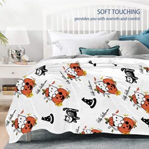 Halloween Pumpkin Cute Cat Skeleton Blanket Microfiber Flannel Throw Lightweight Super Soft Cozy Blankets for Couch Bed Sofa Chair, Gift for Birthday Thanksgiving Halloween 40"x30"for Pet