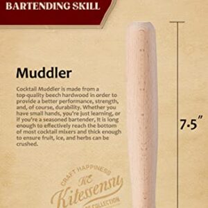 KITESSENSU Muddler for Cocktails, Wooden Muddler, Durable cocktail muddler, Excellent Choice for Mojitos, Caipirinhas, Fruits, Herbs, Spices Based Drinks