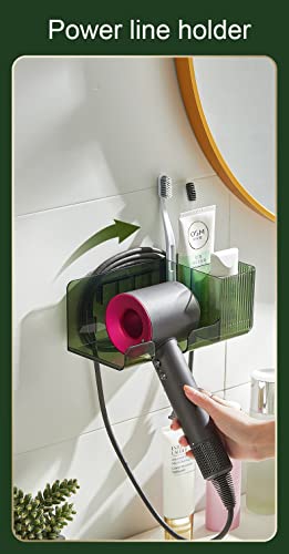 Jaugufiy Hair Dryer Wall Mount Holder with Comb Holder for Most Hair Dryer for Dyson Hair Dryer (Green)